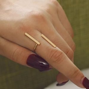 gold Color simple bar ring | Jewelry | Simple Bar Adjustable Ring ...